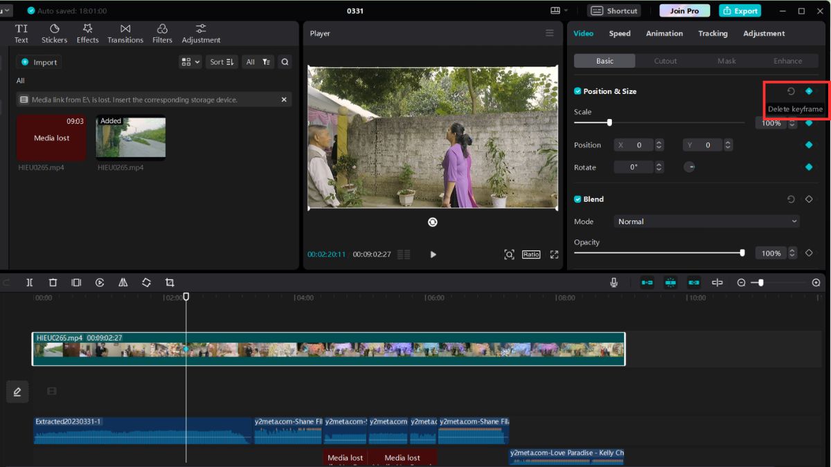Cách đặt Keyframe trong CapCut PC chi tiết cho người mới